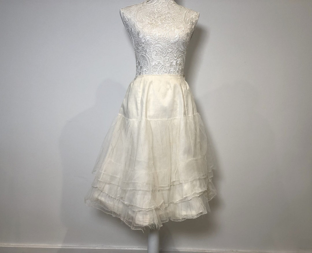 Stunning Vintage French Ivory Skirt/petticoat, 3 Tiers of Double ...