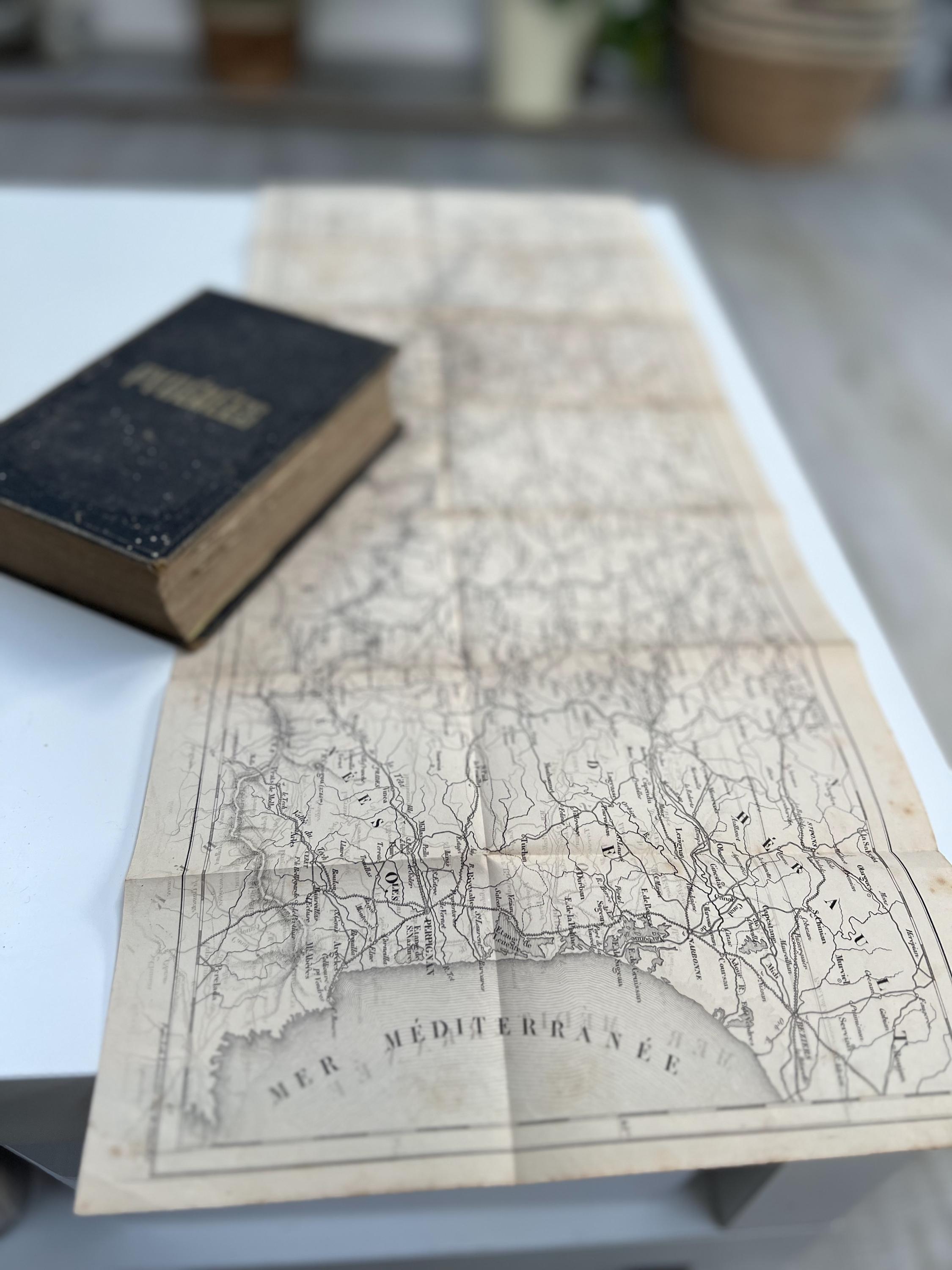 Rare Antique French Book, Entitled Guide Aux Pyrenees Full of Maps ...