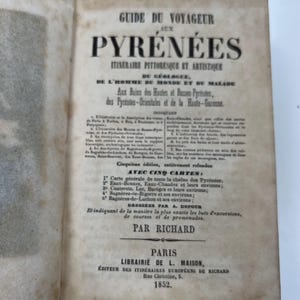 Rare Antique French Book, Entitled Guide Aux Pyrenees Full of Maps ...