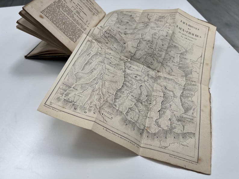 Rare Antique French Book, Entitled Guide Aux Pyrenees Full of Maps ...