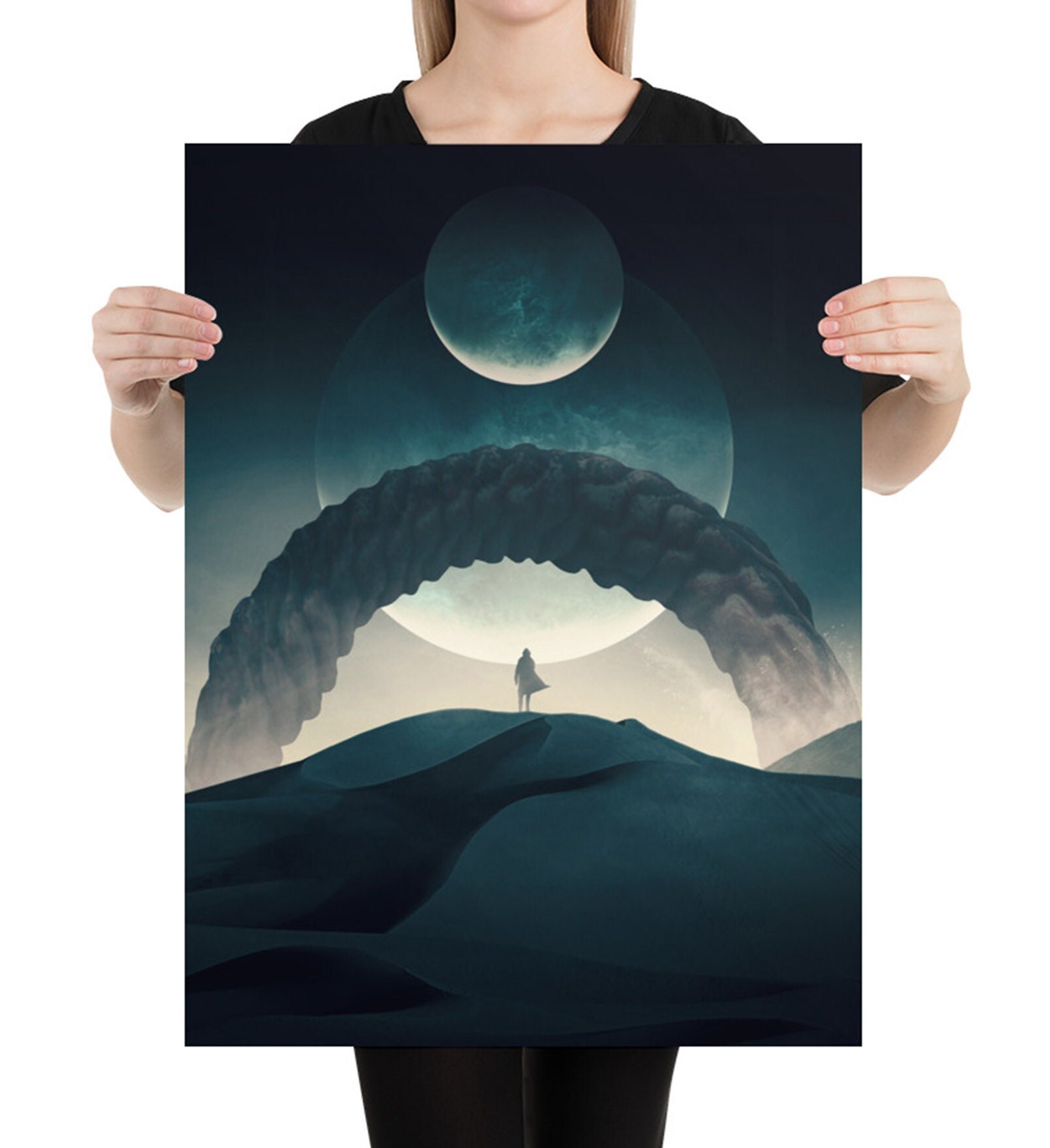 Dune Sandworm Poster, Movie Wall Art Print, Film, Dark Sci-fi Artwork ...