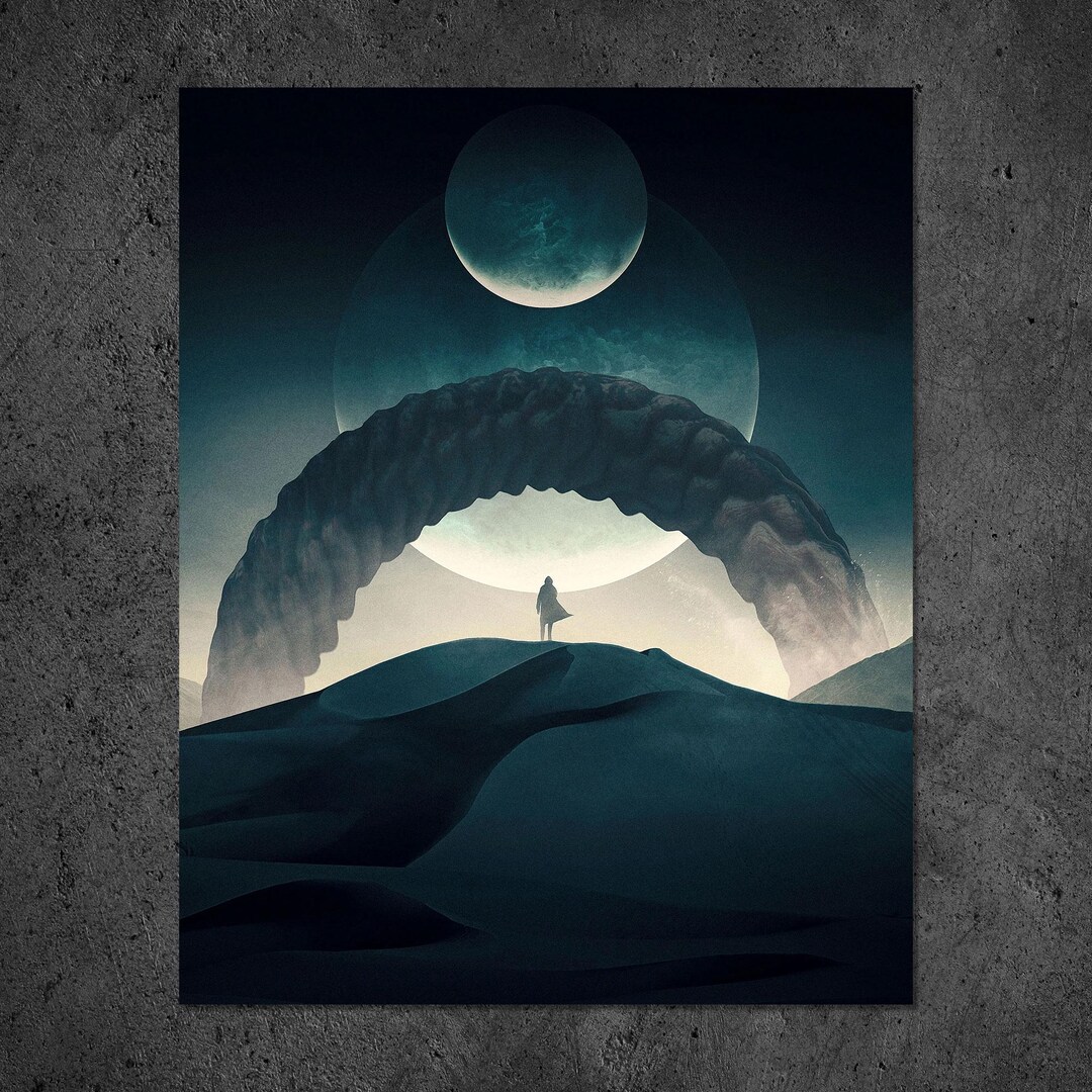 Dune Sandworm Poster, Movie Wall Art Print, Film, Dark Sci-fi Artwork ...
