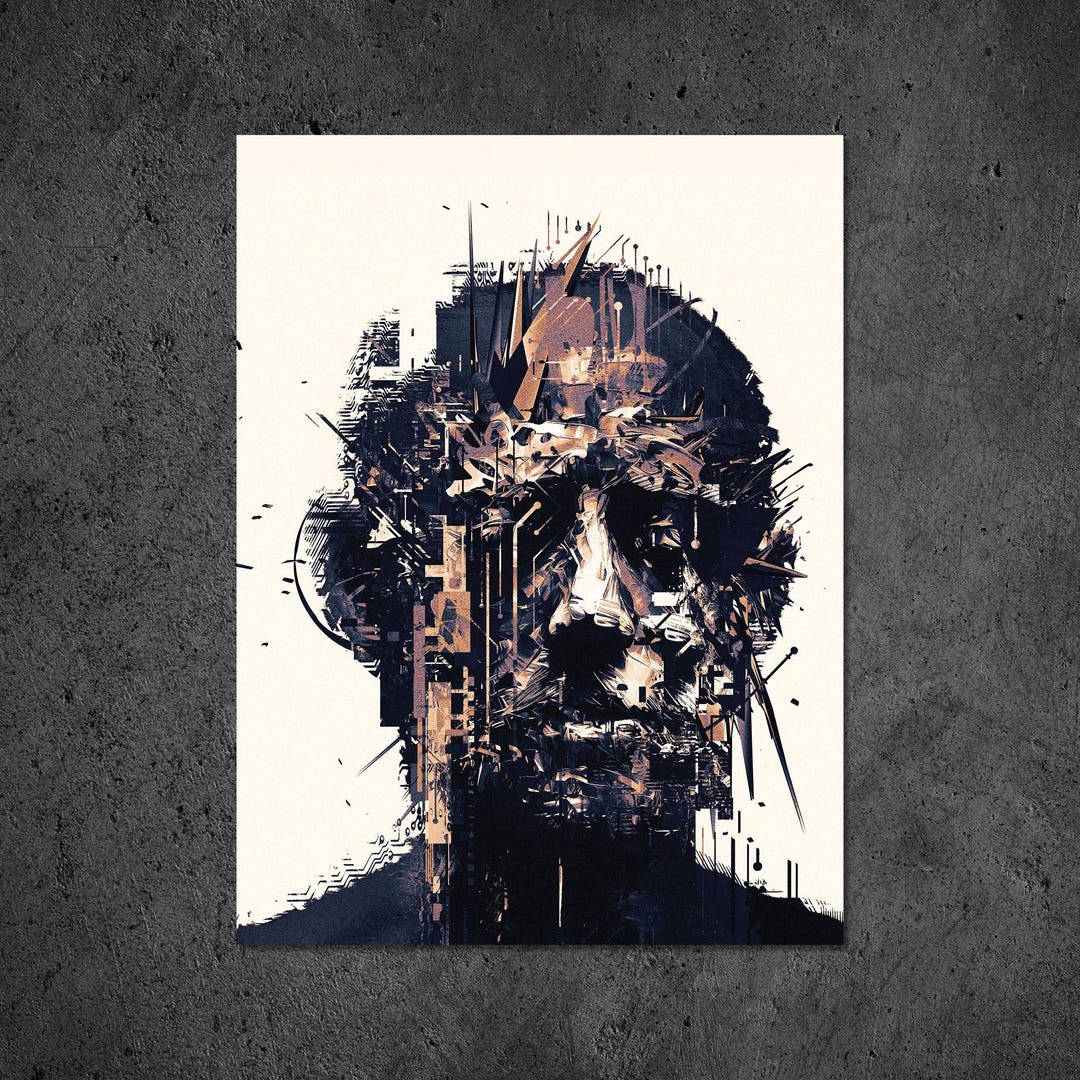 Cyberpunk Glitch Art Print, Abstract Wall Art, Street Art Aesthetic ...