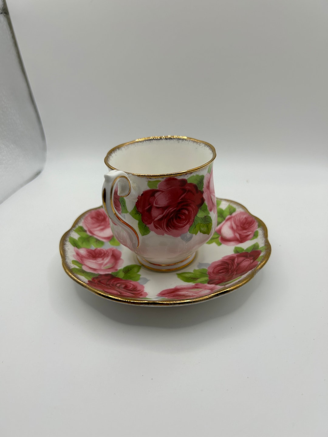Royal Albert Old English Rose Tea Cup and Saucer - Etsy