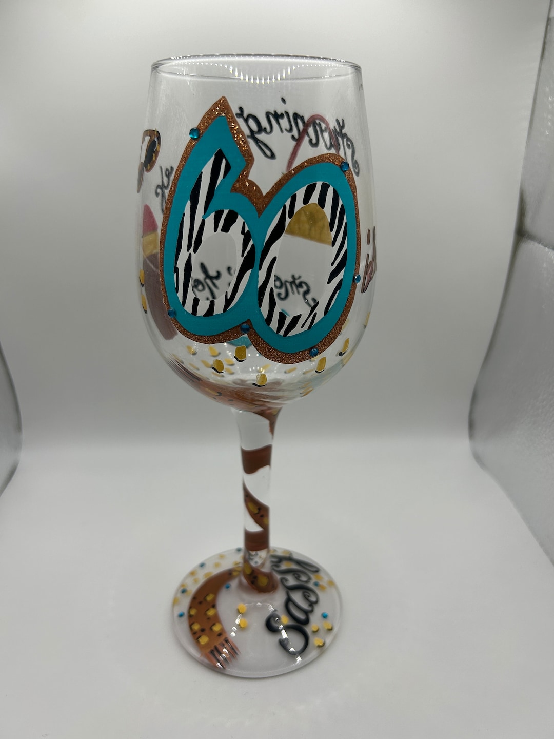 Happy 60th Birthday Wine Glass - Etsy