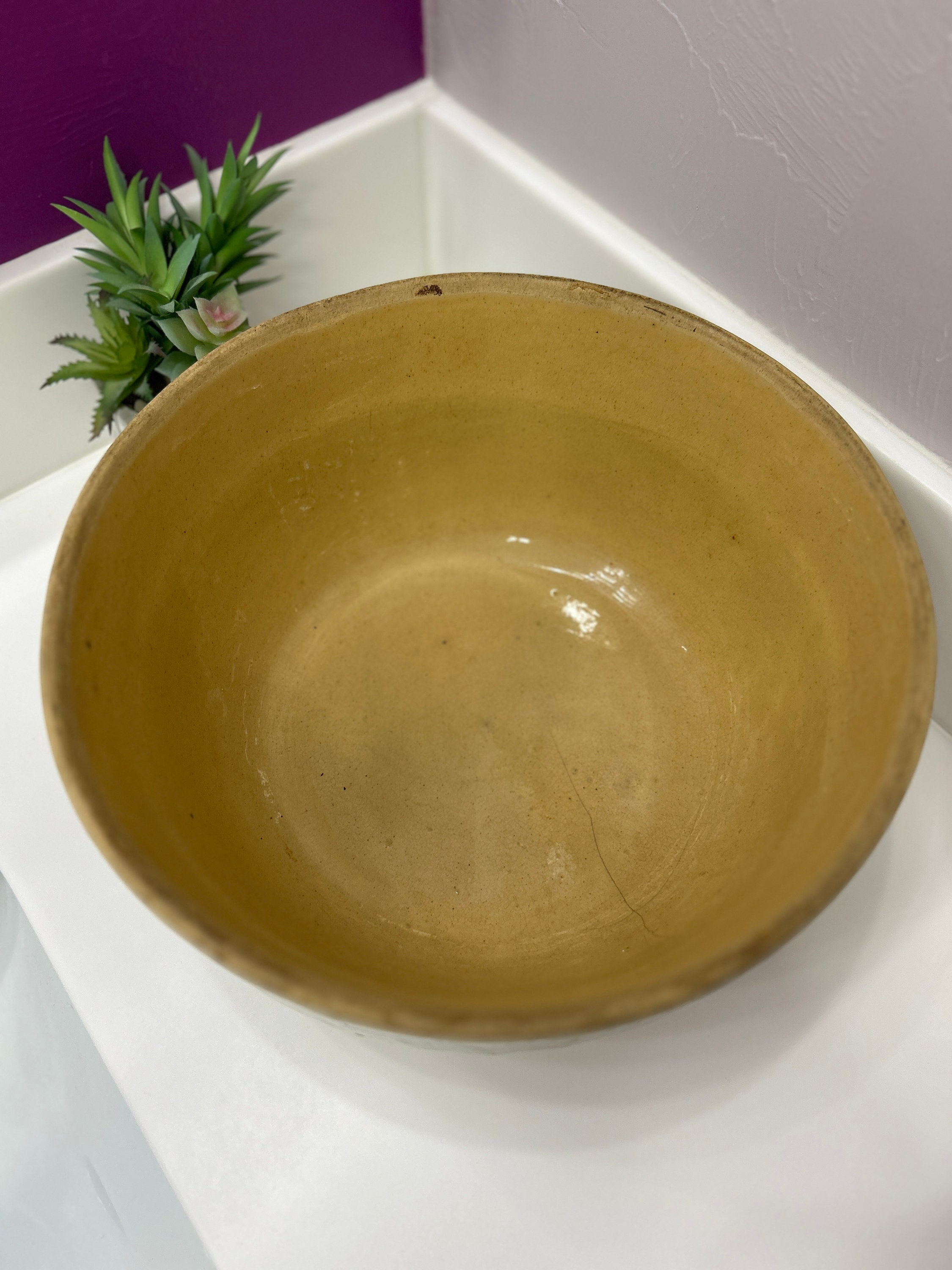 Antique Yellow Ware Bowl - Etsy
