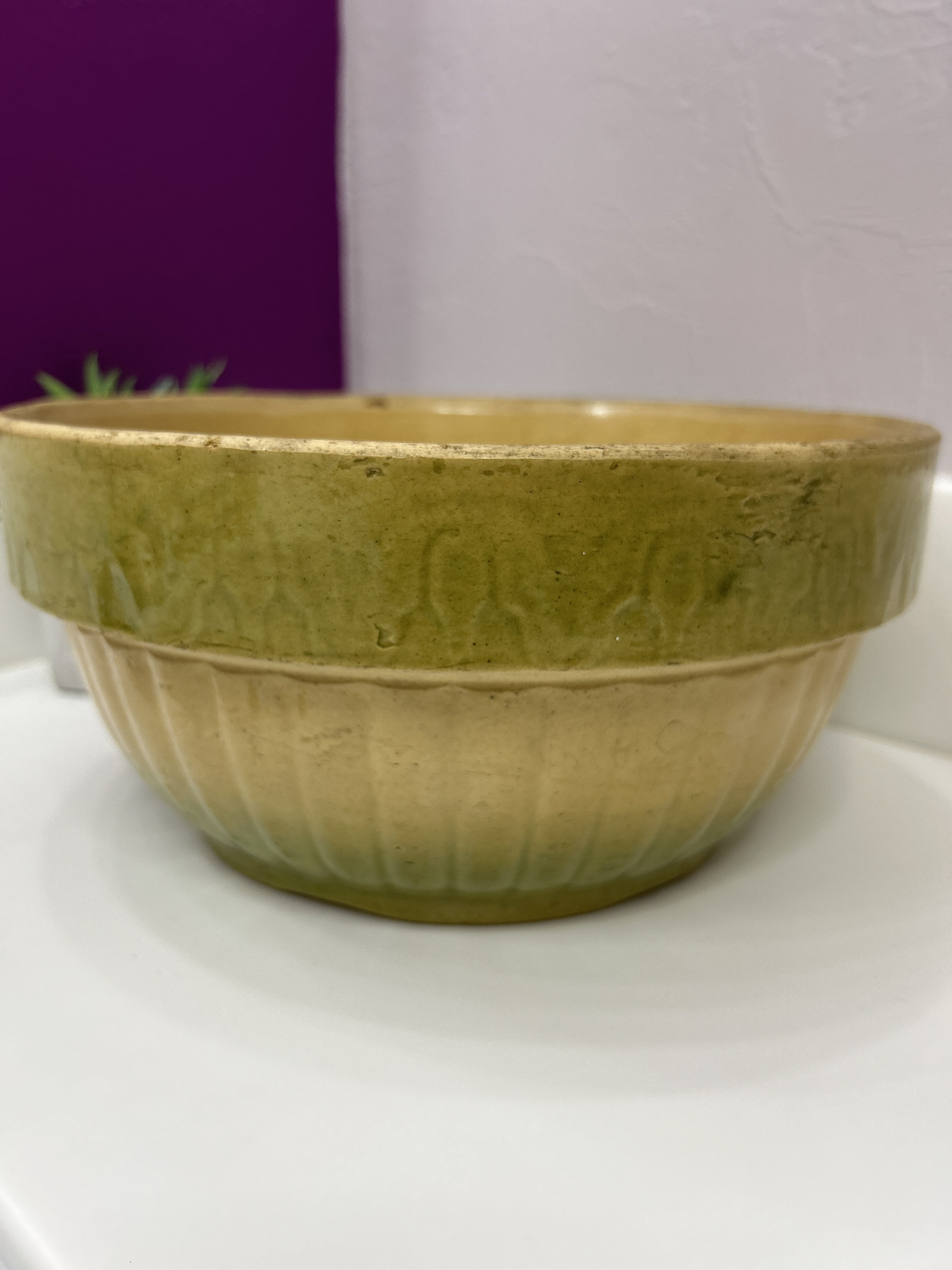 Antique Yellow Ware Bowl - Etsy