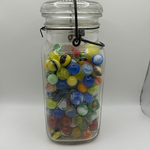 Vintage Marbles in Jar - Etsy