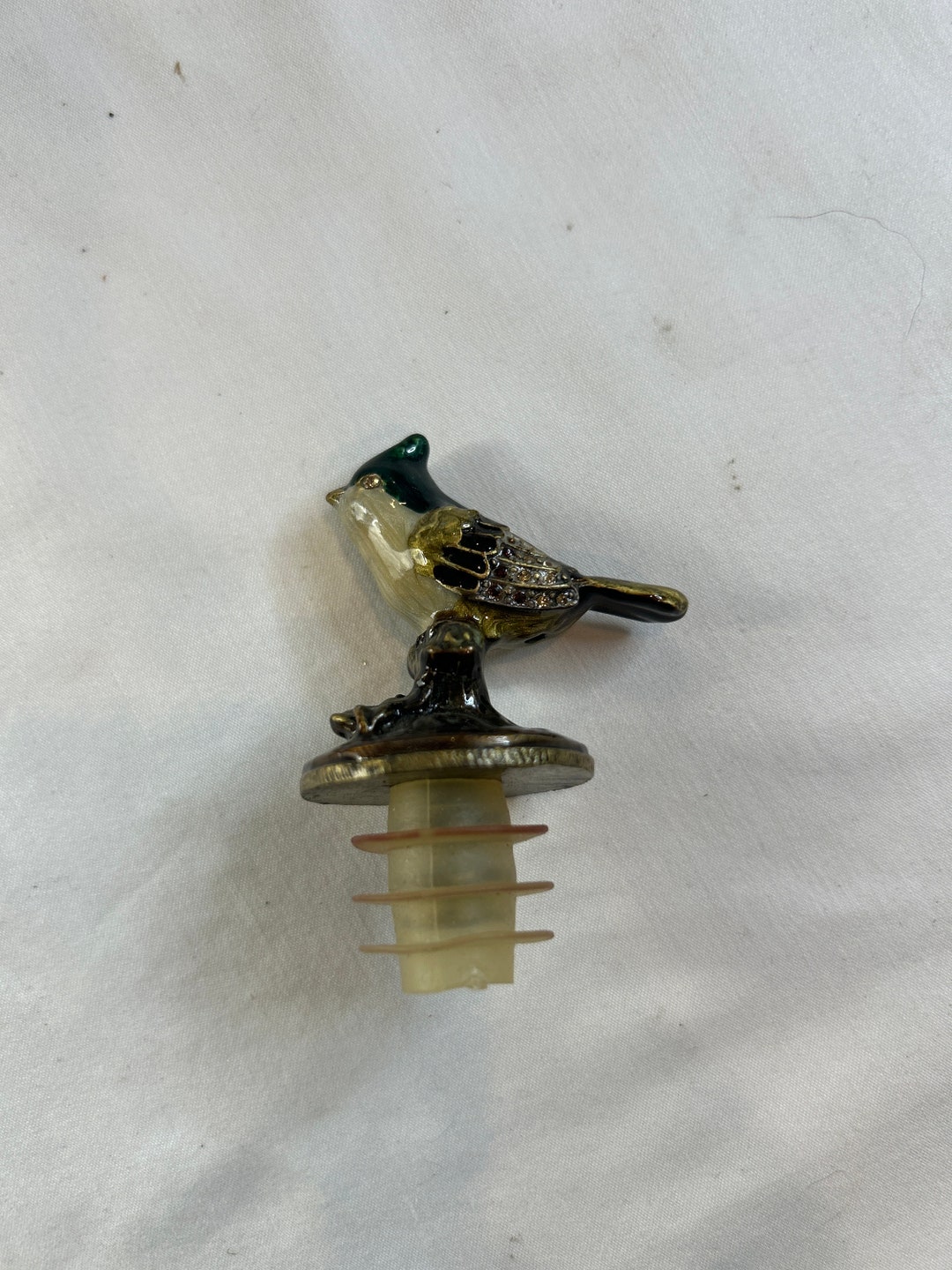 Enamel Vintage Bird Stopper/topper - Etsy