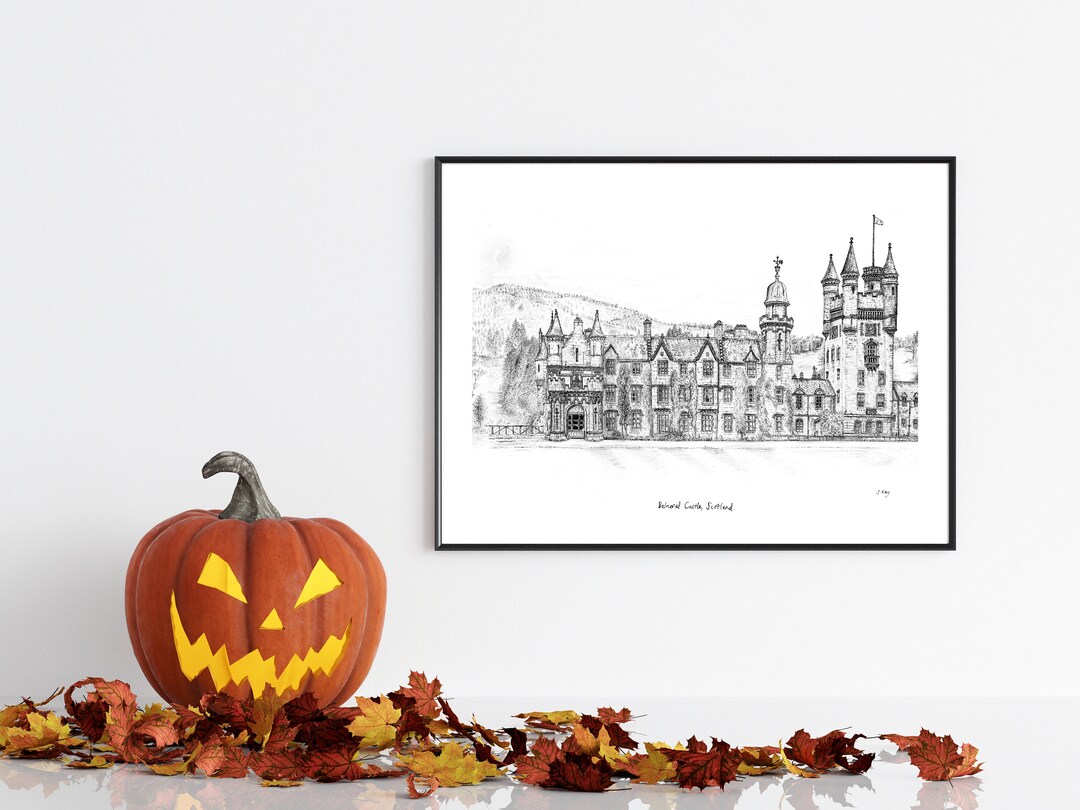 Digital Download/ Balmoral Castle Print/ Original Ink Drawing ...