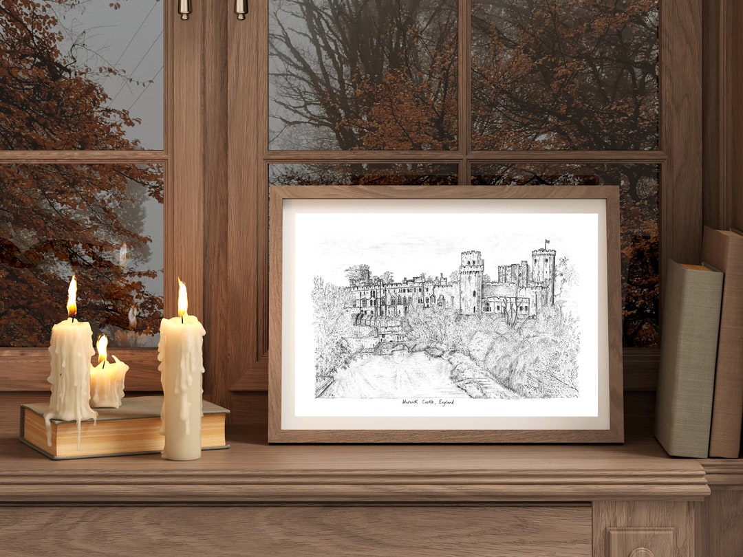 Digital Download/ Warwick Castle Print/ Original Pencil & Ink Drawing ...