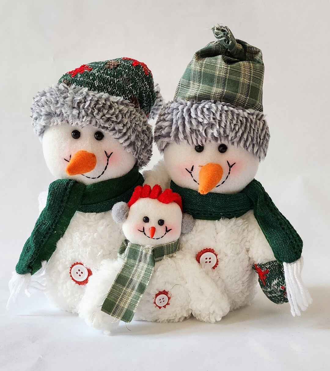 Emerald Plush Snowman Family - Etsy