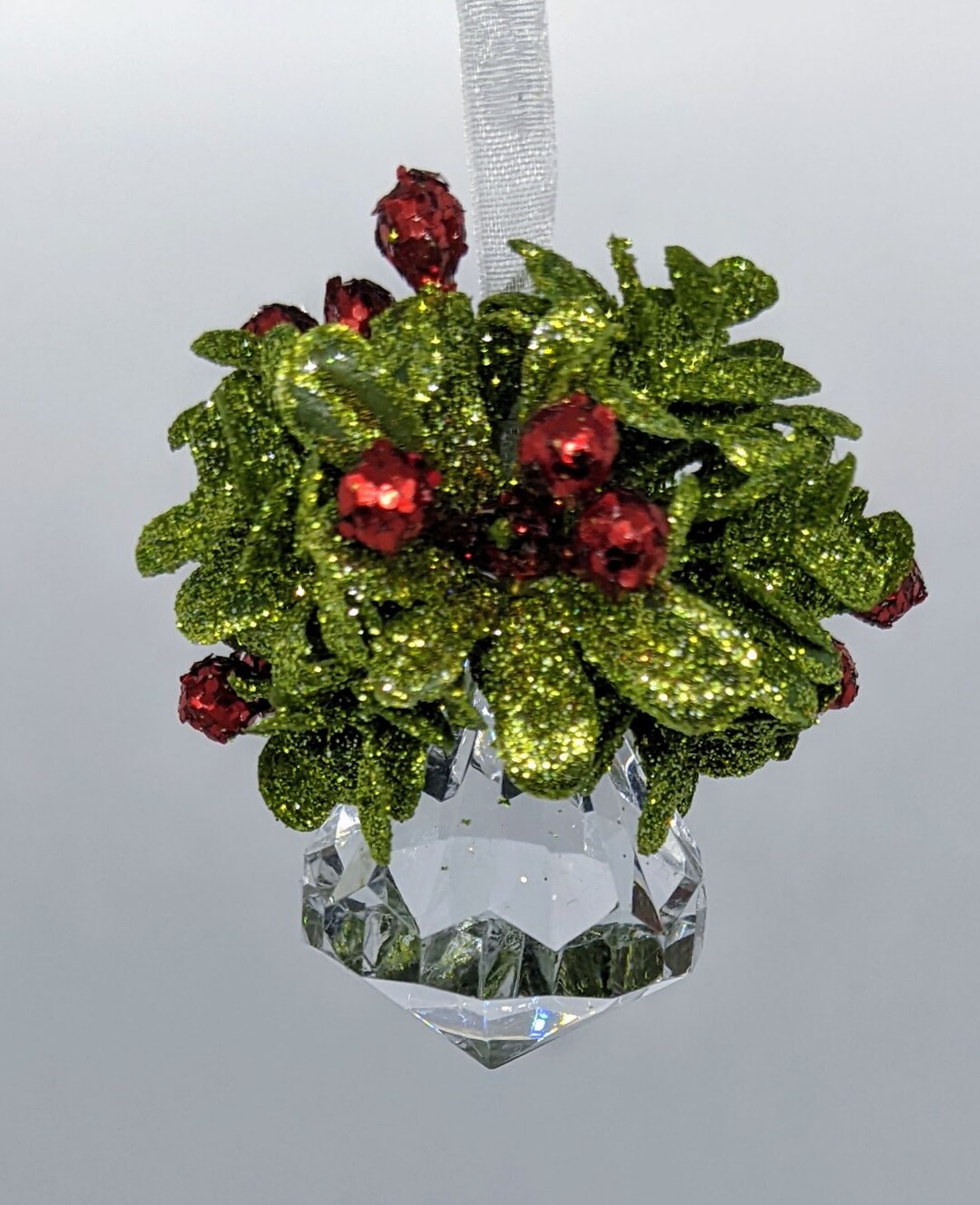 Teeny 3 Mistletoe Crystal Ornaments - Etsy