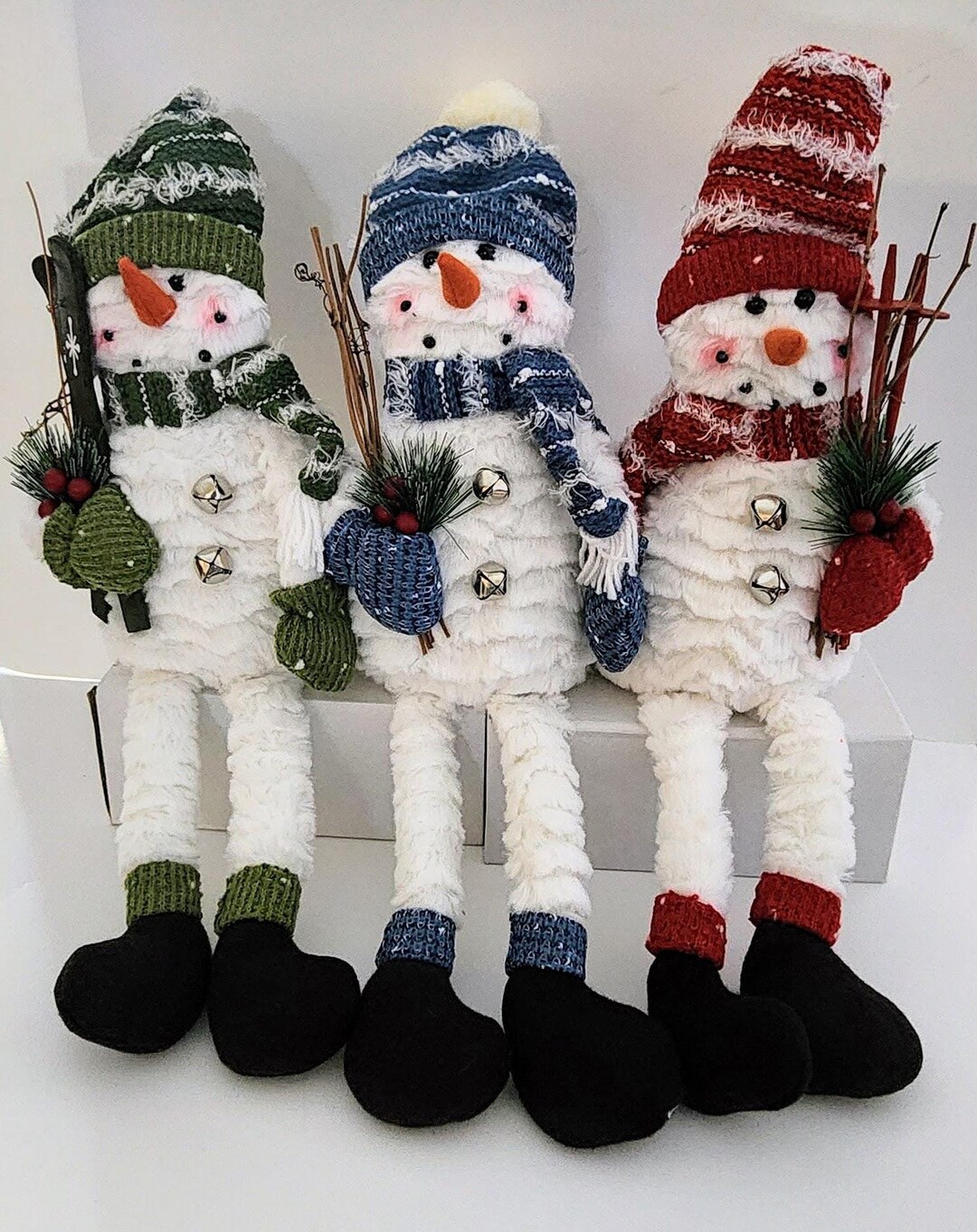 Plush Christmas Cheer Snowman With Dangle Legs - Etsy