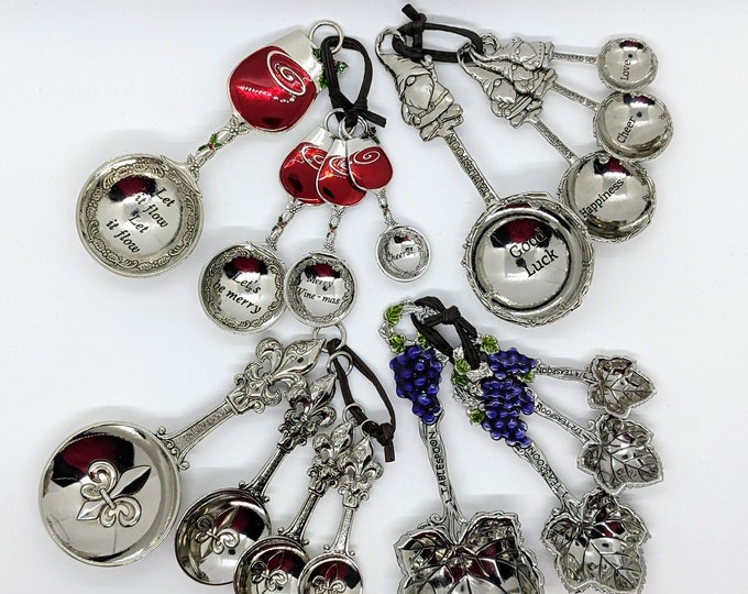 Decorative Measuring Spoons Sets: Fleur De Lis, Grapes, Turtles, Cats ...