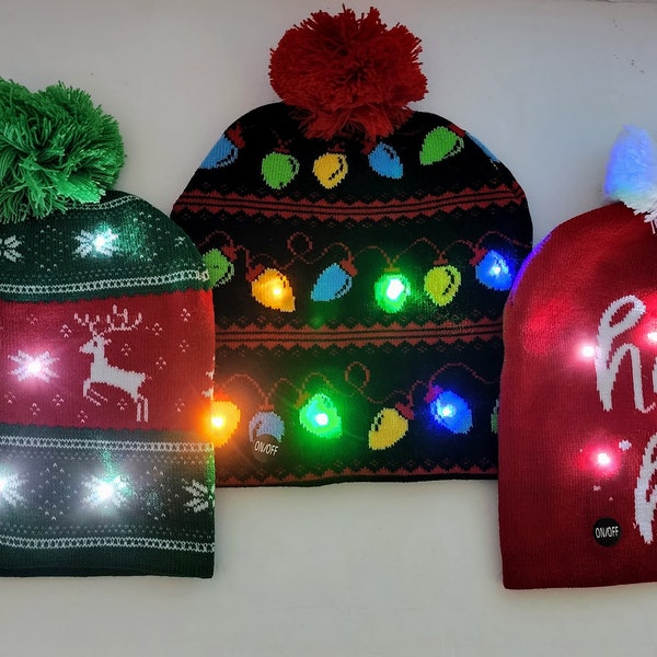 Light up Christmas Hats - Etsy