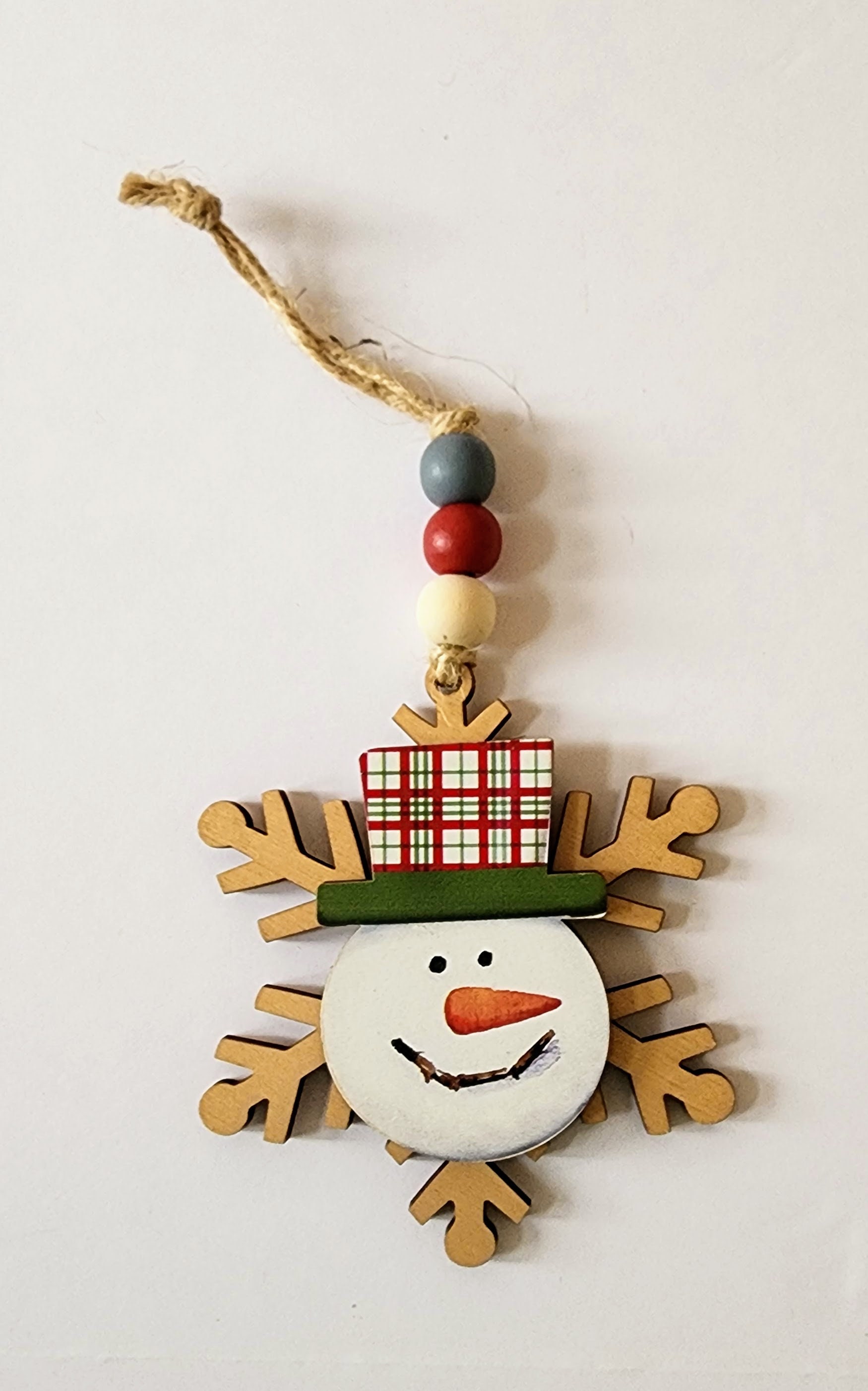 Wood Snowman Snowflake Ornament - Etsy