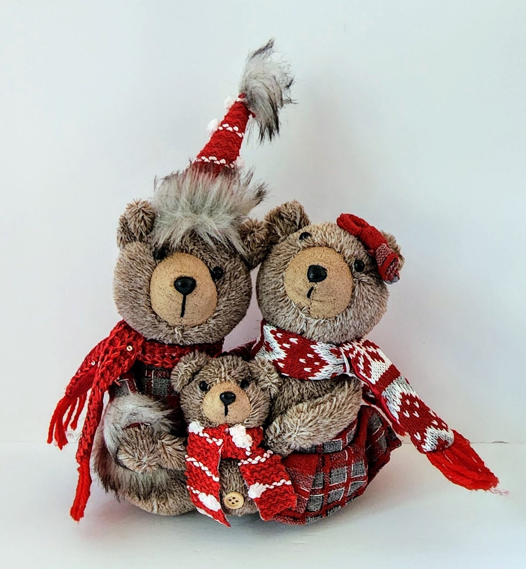 Christmas Bear Plush Family - Etsy