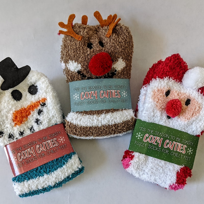 Christmas Fuzzy Socks - Etsy