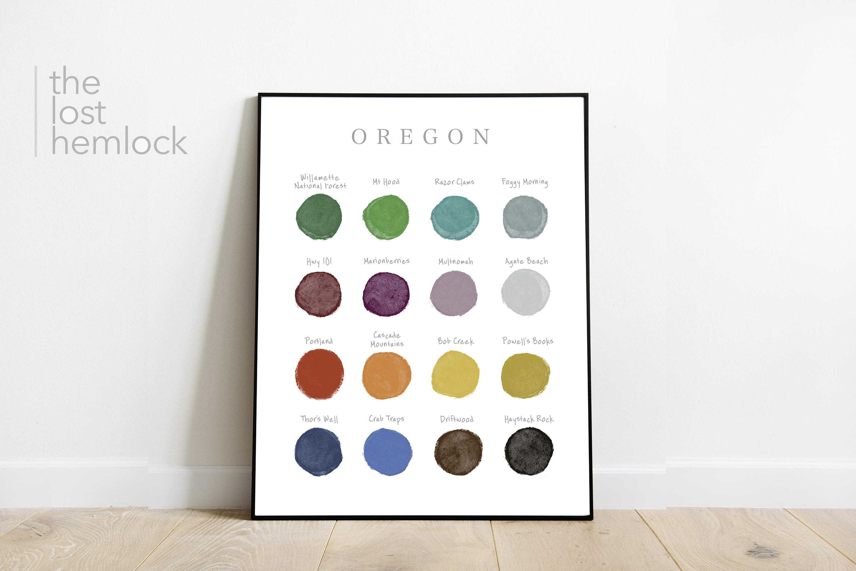Oregon Wall Art Color Palette Oregon Coast Minimalist - Etsy UK