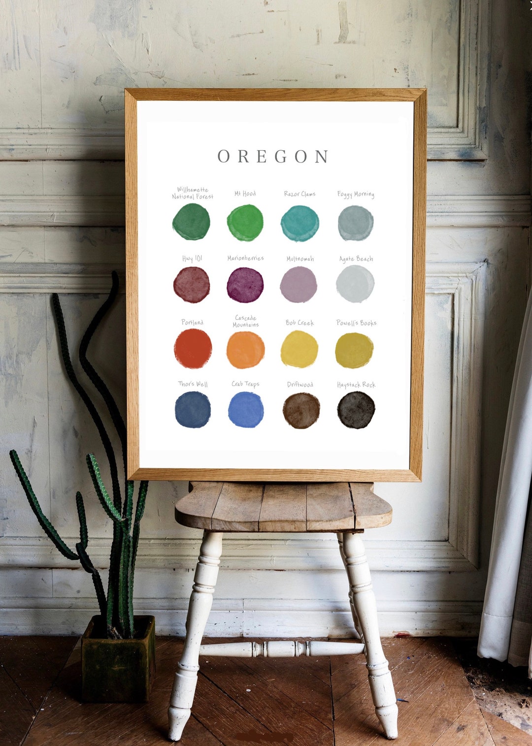 Oregon Wall Art Color Palette Oregon Coast, Minimalist Portland Art ...