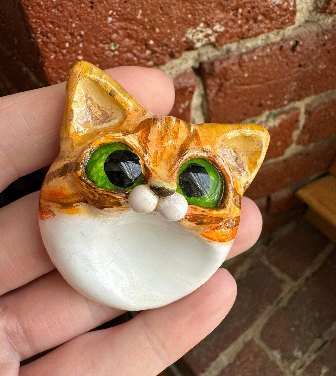 Tabby Cat Worry Stone, Buddy Small Pocket Sized Pet Rock, Friend ...