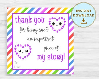 Teacher Appreciation Gift Tags Printable Thank You for | Etsy