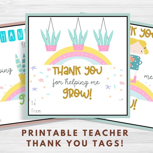 Teacher Appreciation Thank You for Helping ME Grow Sign - Etsy