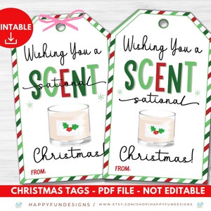 Wishing You a Scentsational Christmas Tag Printable, Cozy Christmas Tag ...