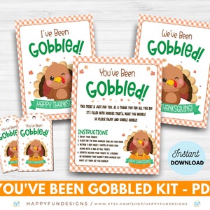 You've Been Gobbled Printable Thanksgiving Teacher Staff Appreciation ...