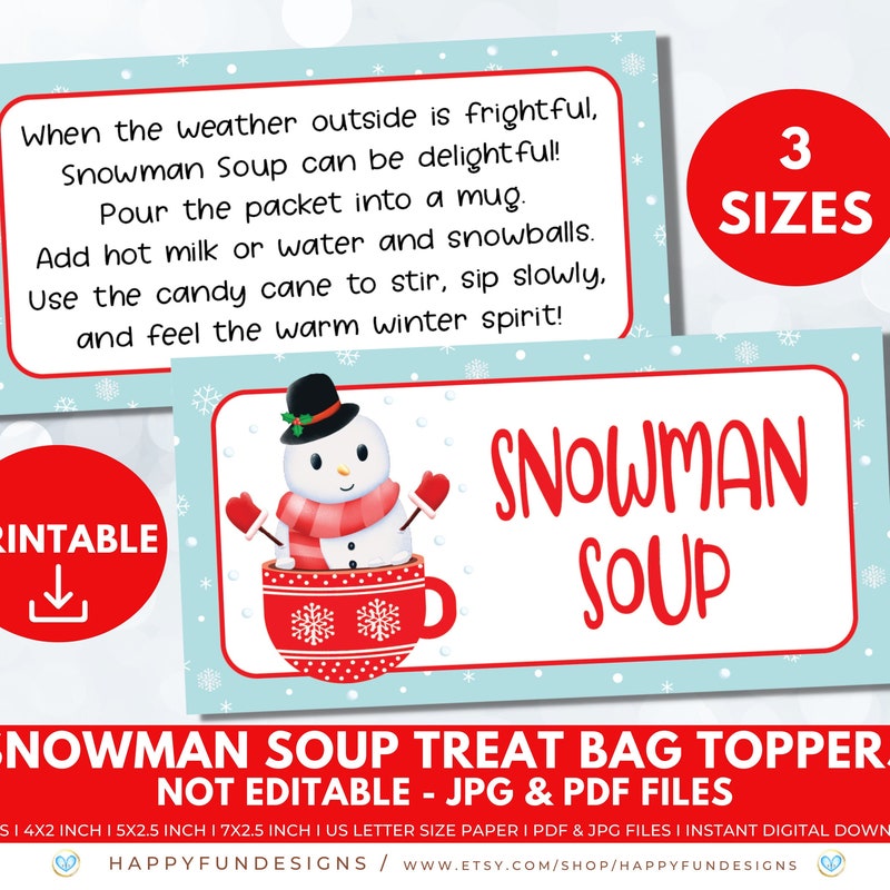 Snowman Labels - Etsy