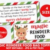 Magic Reindeer Food Tags Printable Birthday Party Game Kids Christmas ...