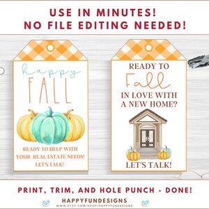 Realtor Fall in Love Tag Printable, Pop by Gift Tag, Pop by Ideas for ...