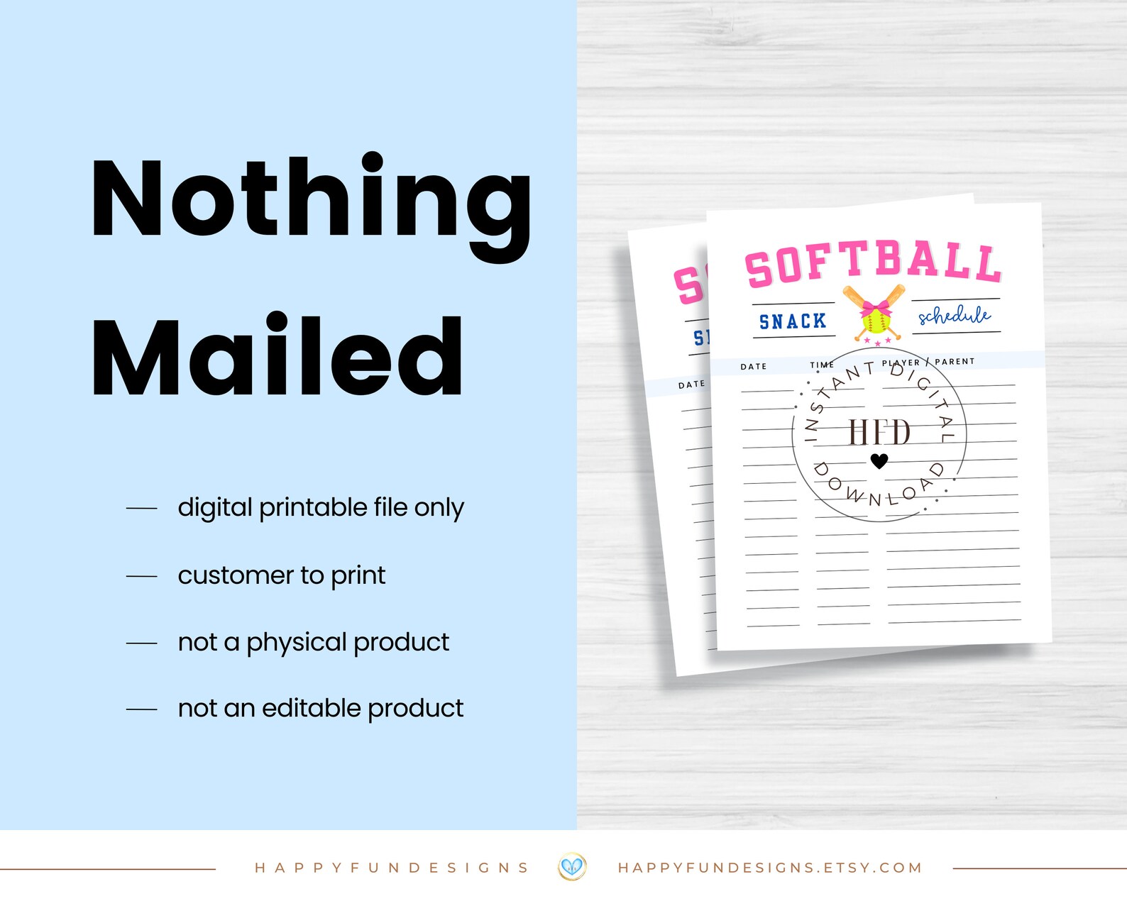 Softball Snack Schedule Printable Softball Concession Stand Snack Sign ...