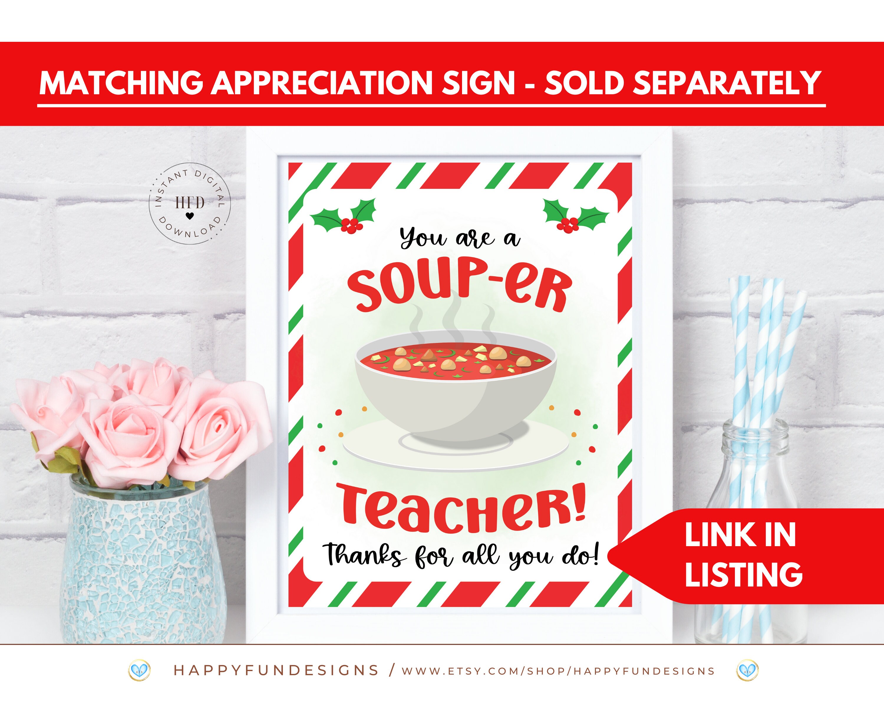 Souper Teacher Appreciation Tag Printable, You Are A Souper Teacher ...