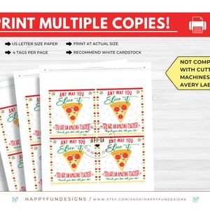 Mini Pizza Box Label Printable, Teacher Appreciation Pizza, Pizza Party ...
