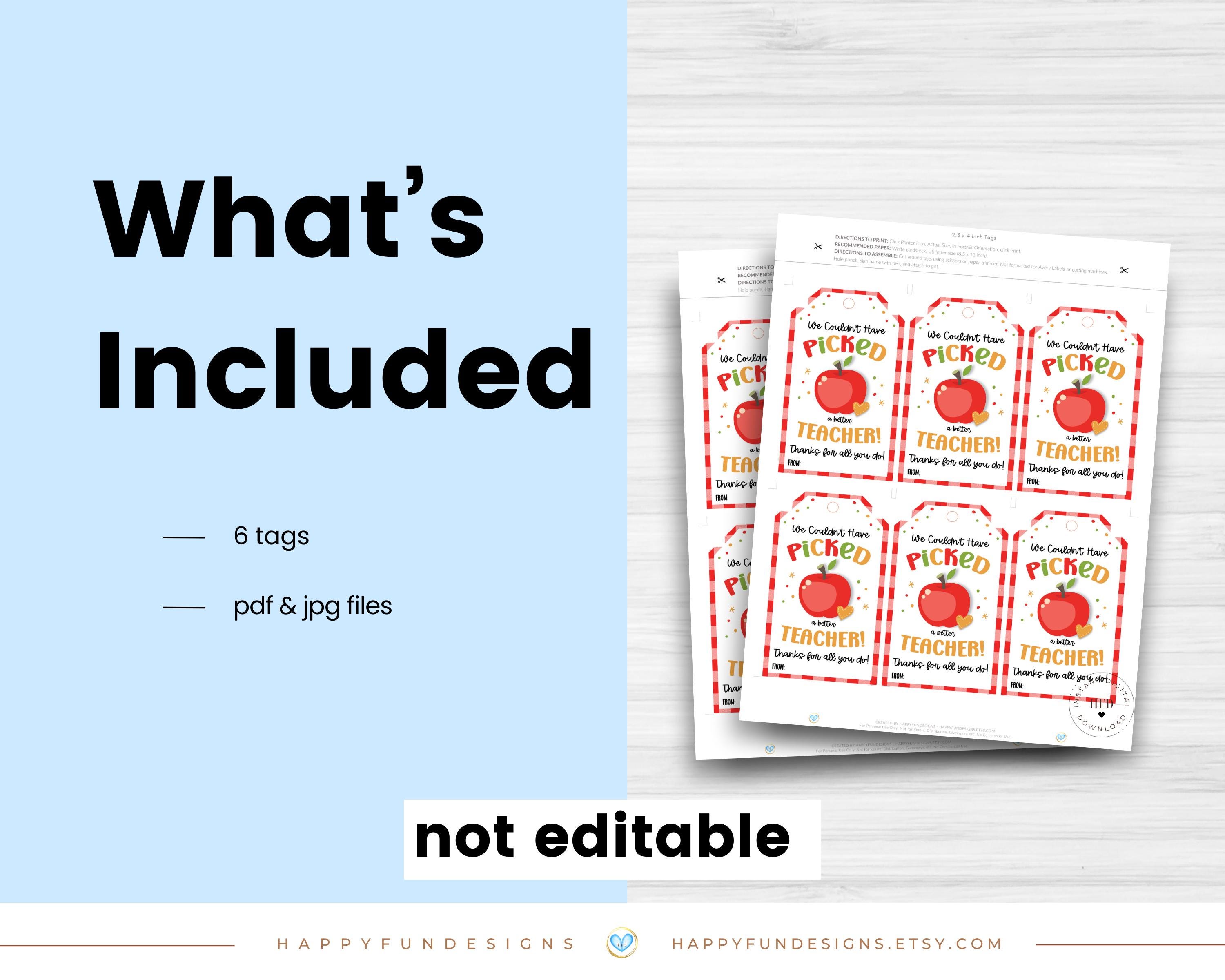 Apple Appreciation Tags Printable, Couldn't Have Picked a Better ...