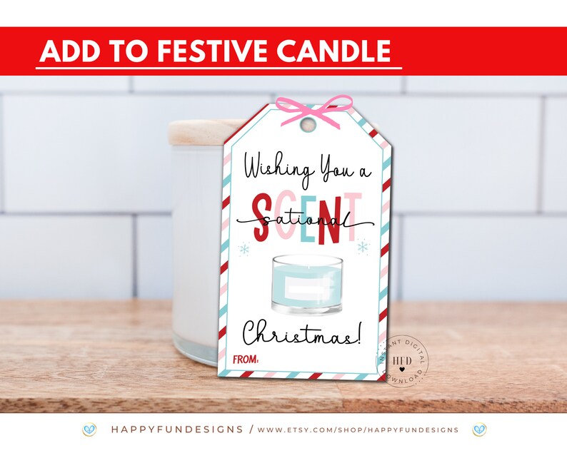 Wishing You a Scentsational Christmas Tags Printable, Cozy Christmas ...