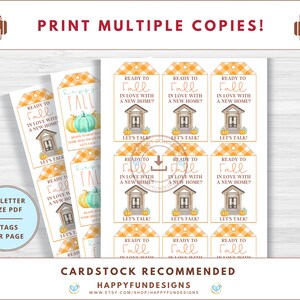 Realtor Fall in Love Tag Printable, Pop by Gift Tag, Pop by Ideas for ...