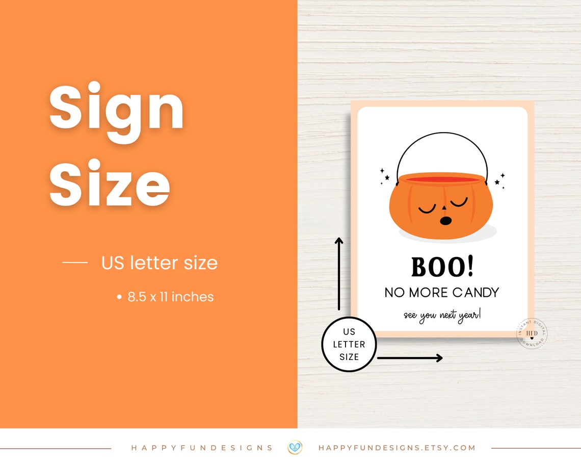 Trick or Treat Candy Sign Printable, Halloween Night Sign, Take One ...