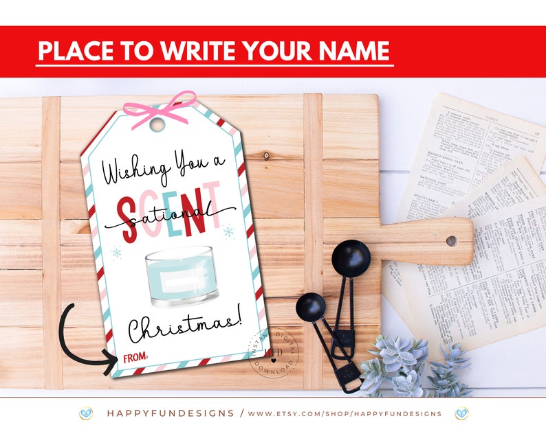 Wishing You a Scentsational Christmas Tags Printable, Cozy Christmas ...