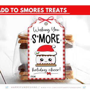 Christmas Smore Tag Printable, Wishing You Smore Holiday Cheer, Teacher ...