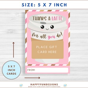 Teacher Gift First Day of School, Coffee Gift Card Holder Printable ...