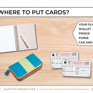 Pet Emergency Card Printable in Case of Emergency, Contact Card, Safety ...