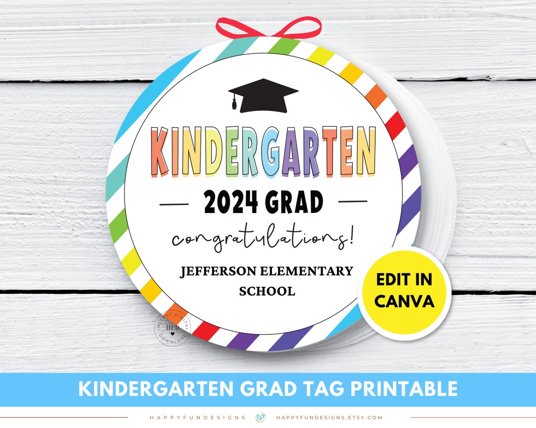Kindergarten Grad Class Ring Candy Tag Printable, Kindergarten Grad ...