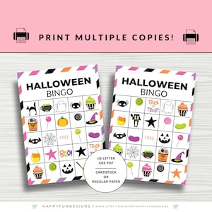 Halloween Bingo Game Printable, Halloween Party Game, Printable Bingo ...