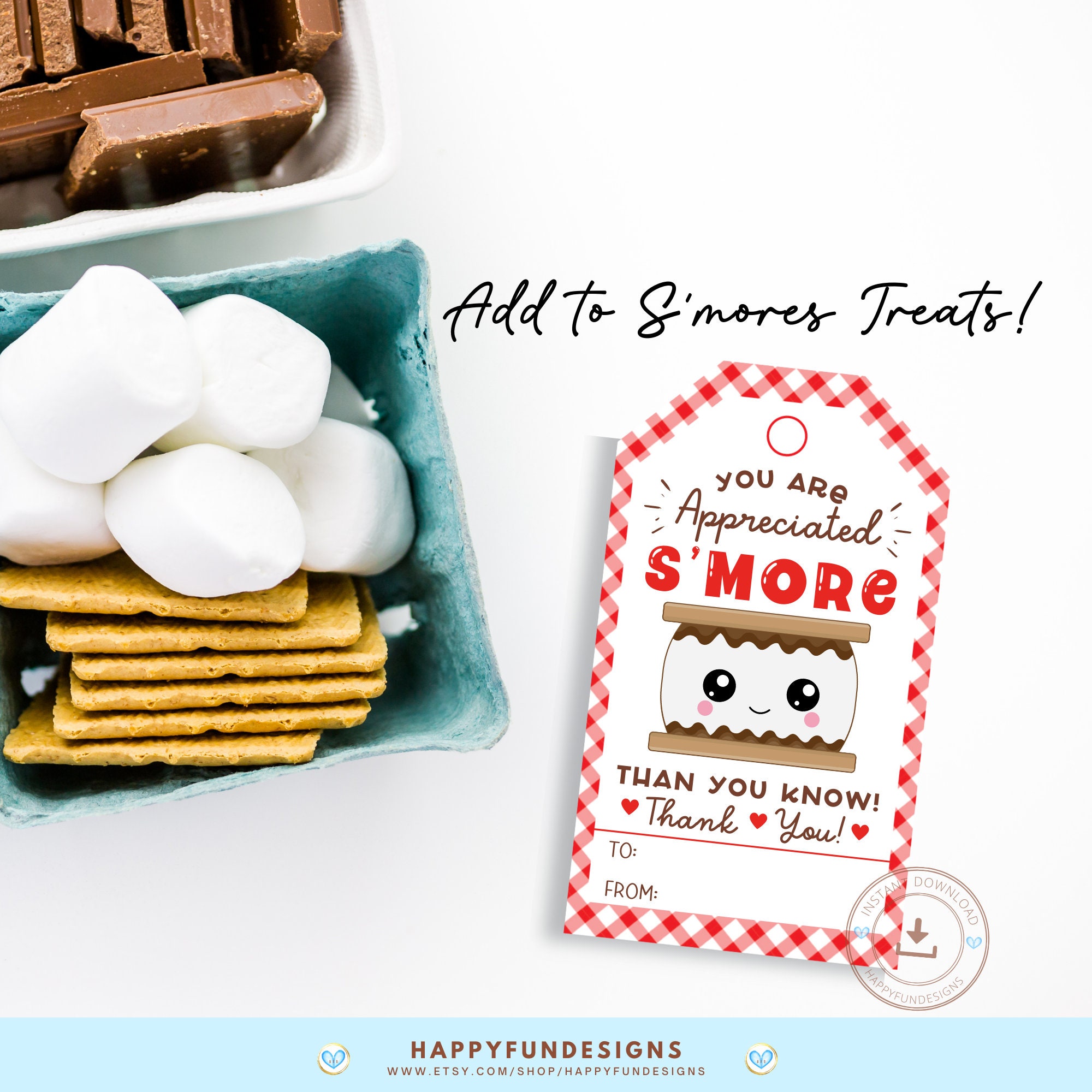 Smores Teacher Appreciation Tag Printable Smores Tags for - Etsy