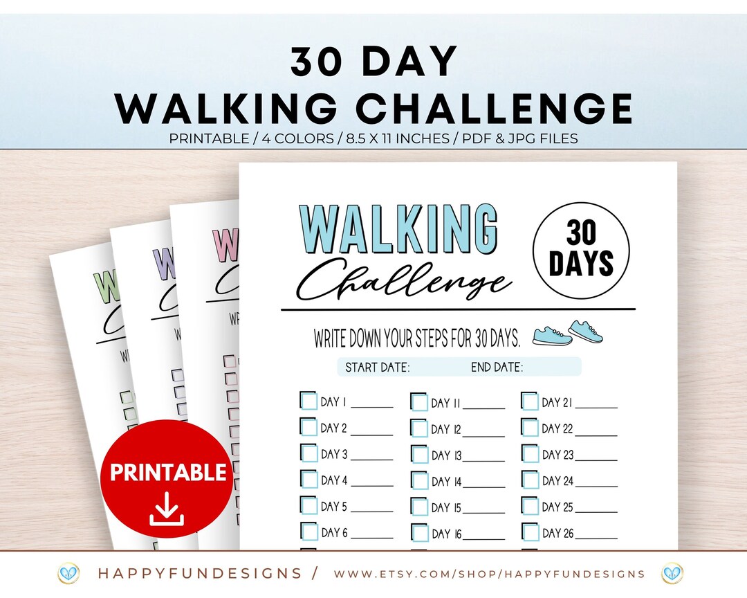 Walking Tracker, Walking Challenge, 30 Day Workout Challenge, 30 Day ...