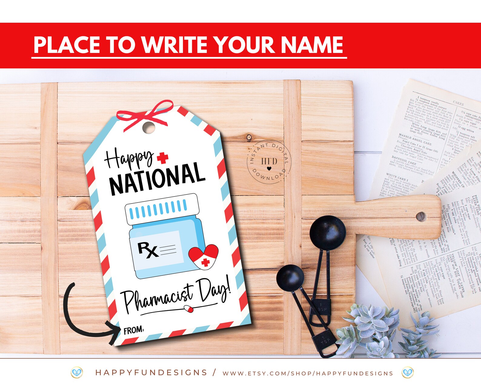 Pharmacy Appreciation Tag Printable, National Pharmacist Day Gift Idea ...