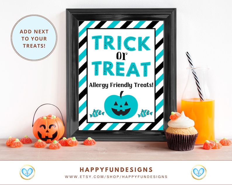 Trick or Treat Allergy Friendly Sign Printable, Allergy Friendly Trick ...